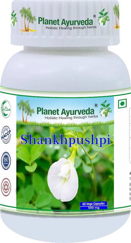 SHANKHPUSHPI- nervy, pamäť- 500 mg, 60 kapsúl - PlanetAyurveda
