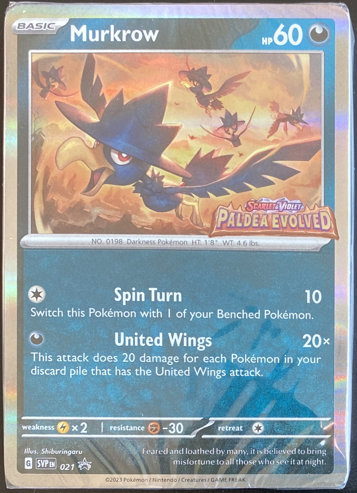 Murkrow - SVP 021 - Paldea Evolved promo sealed deck - Pokešov s.r.o.