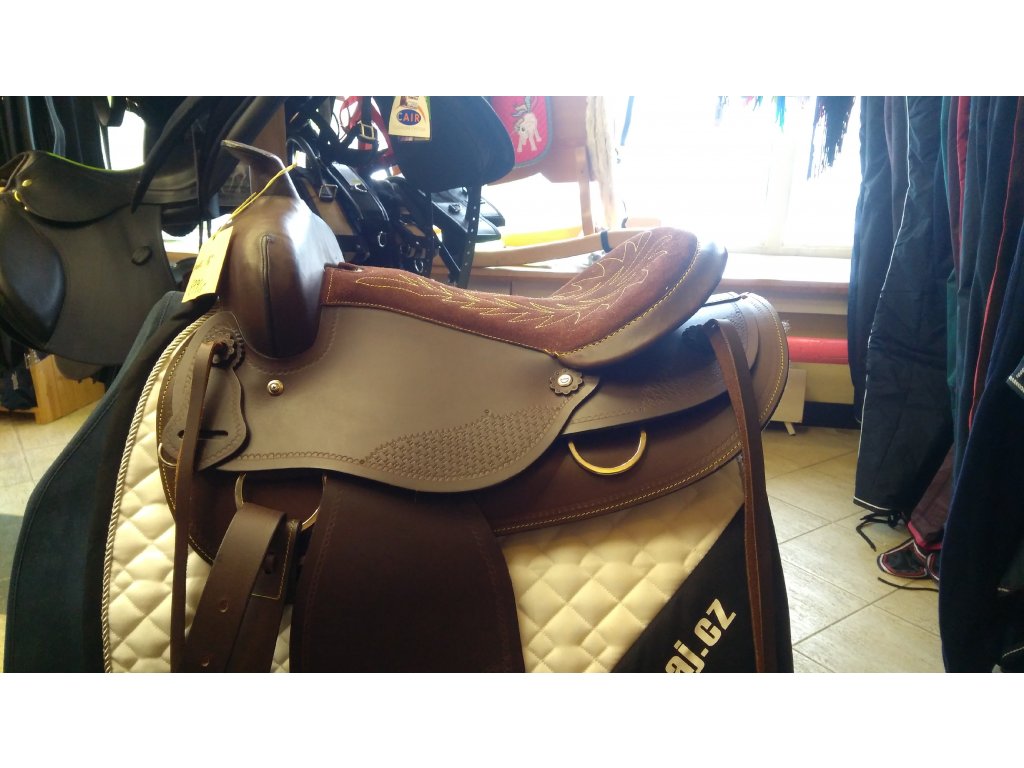 Westernové sedlo na široké koně 16" - Jezdecké potřeby DULKAJ
