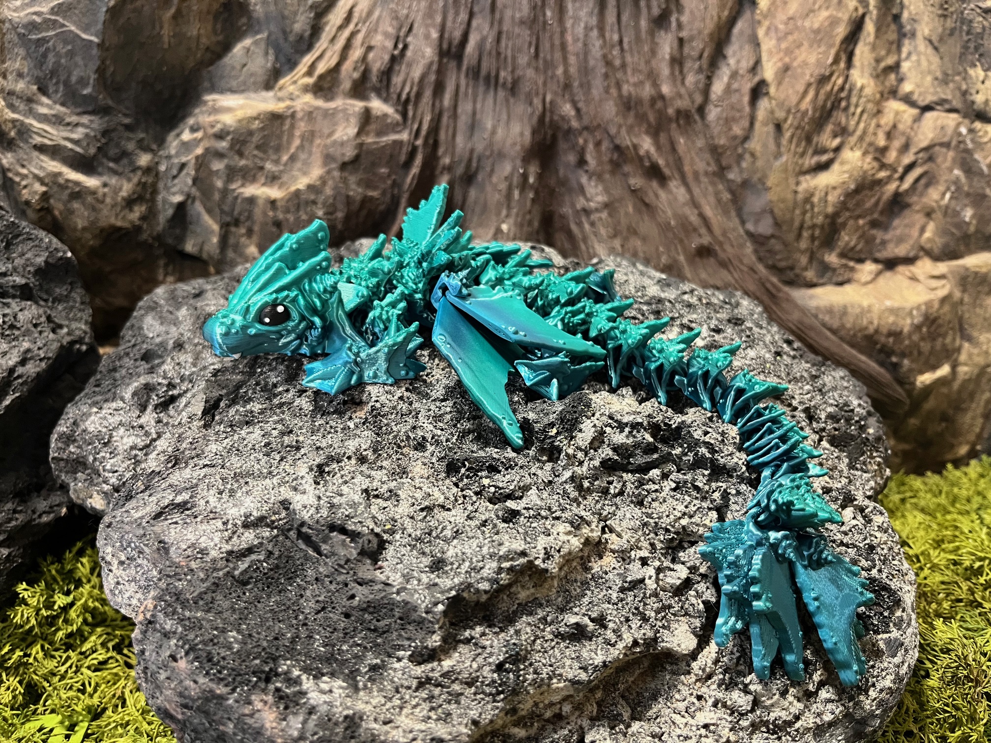 Oceánský drak dorostenec modro tyrkysový 29 cm 3D tisk - Potvůrkov