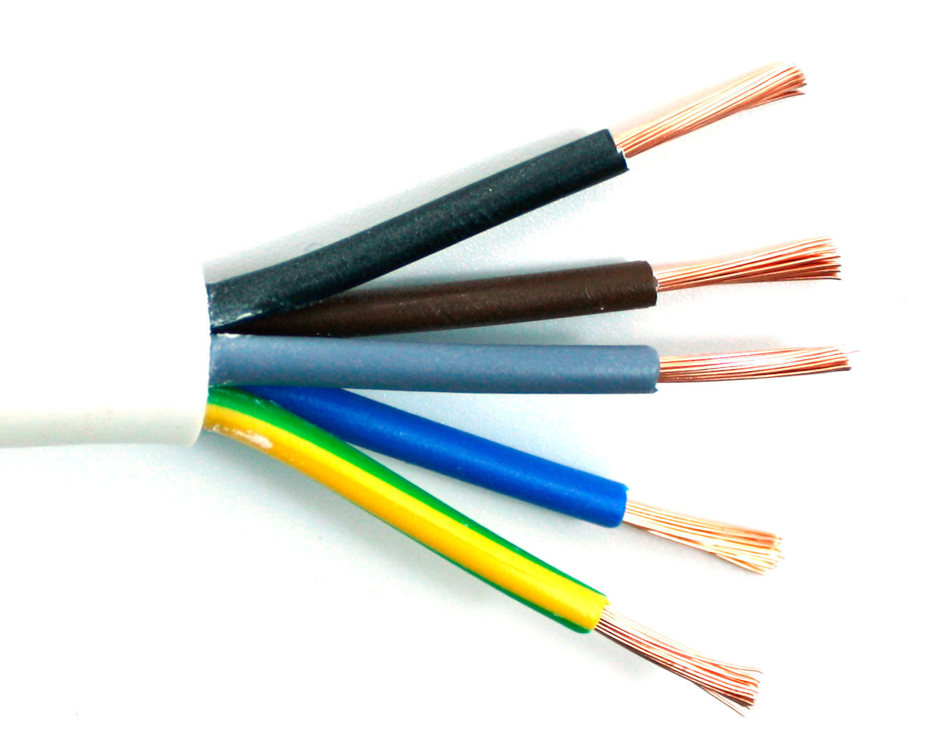 Kabel H05VV-F 5G4 plastový flexibilní bílý CYSY 5x4 - prodejelektro.cz