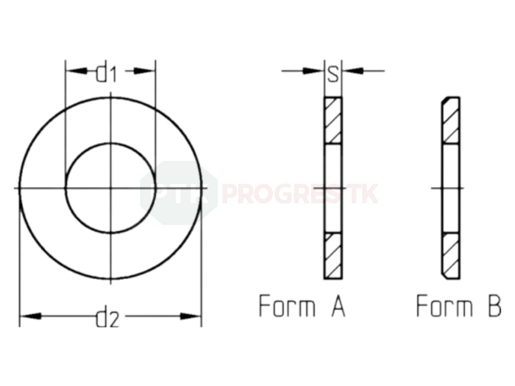 Podložka Din 125 M 2,5 A2, bal: 1000 ks - Spojovací materiál Progres TK