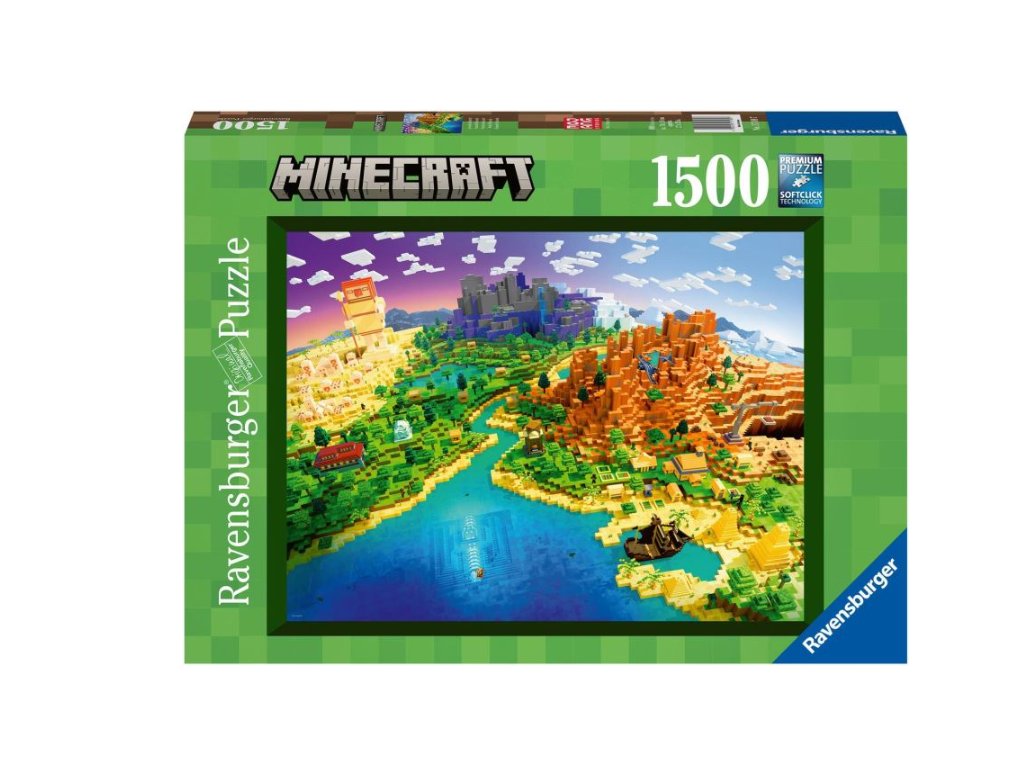 Puzzle The world of Minecraft 1500 dílků Nové za 548 Kč | Prokonzole.cz