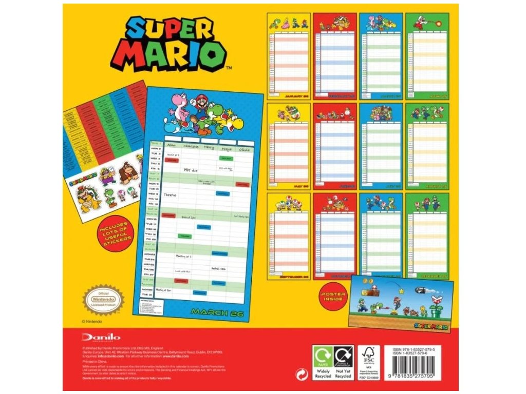 Plánovací kalendář Super Mario 2026 Nové za 256 Kč | Prokonzole.cz