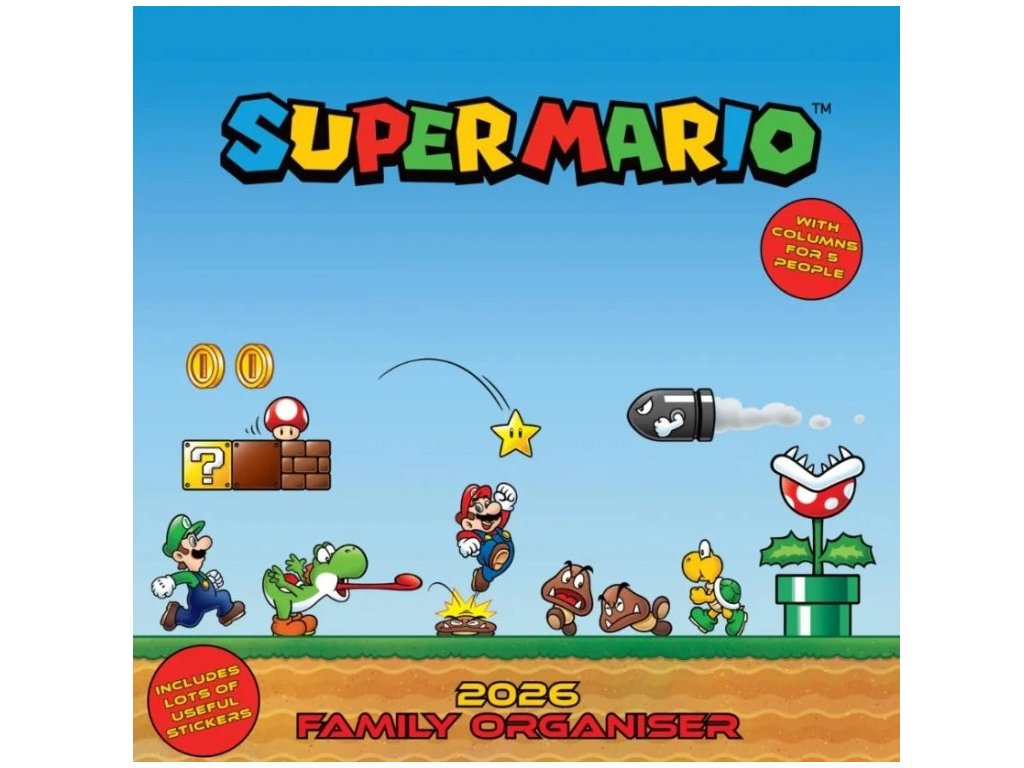 Plánovací kalendář Super Mario 2026 Nové za 256 Kč | Prokonzole.cz