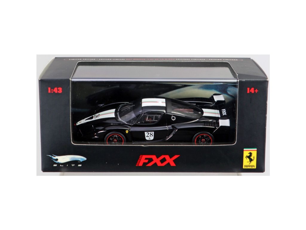 Hot Wheels Elite Ferrari FXX 28 Black with Italian Flag Limited Edition ...