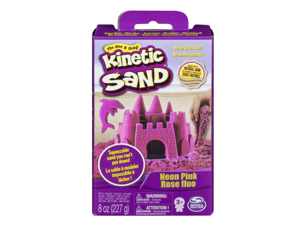 Toys Kinetic Sand Neon Pink Basic Sand Box Nové za 149 Kč | Prokonzole.cz