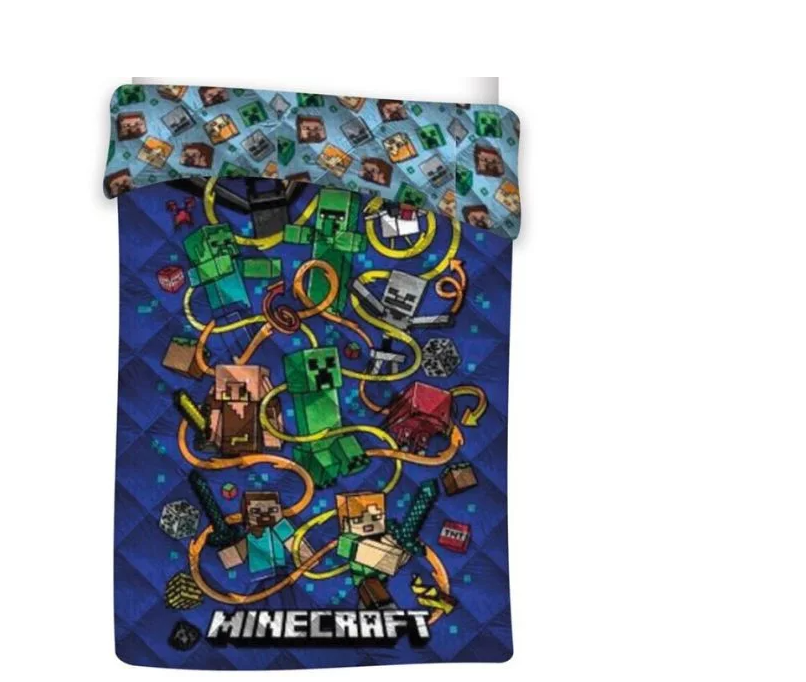 Přehoz na postel Minecraft Faces 140x200 cm Nové za 648 Kč | Prokonzole.cz