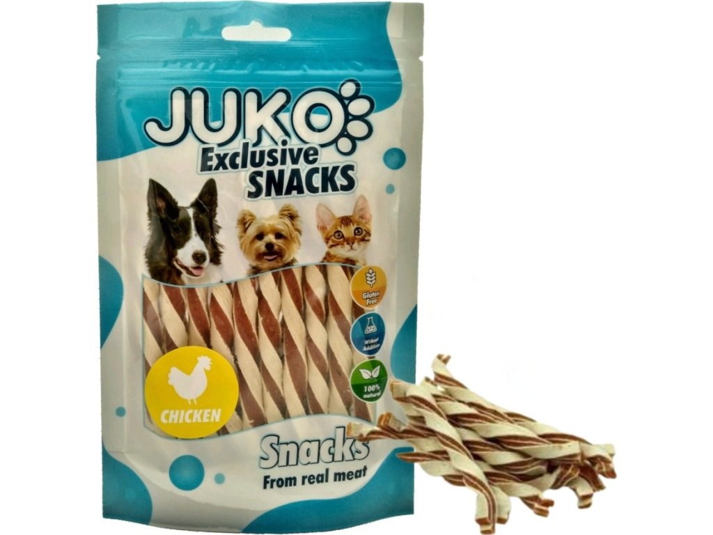 JUKO Snacks Chicken twisted sandwich 70 g - Psimafie.cz