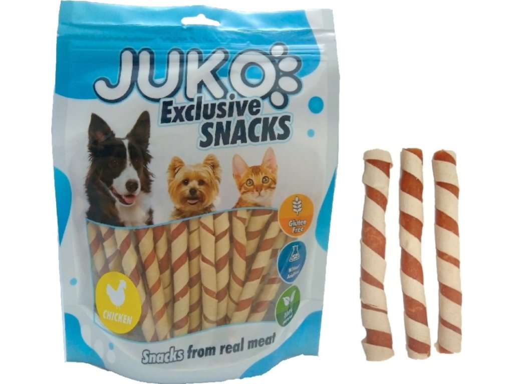 JUKO Snacks Chicken jerky strip 250 g - Psimafie.cz
