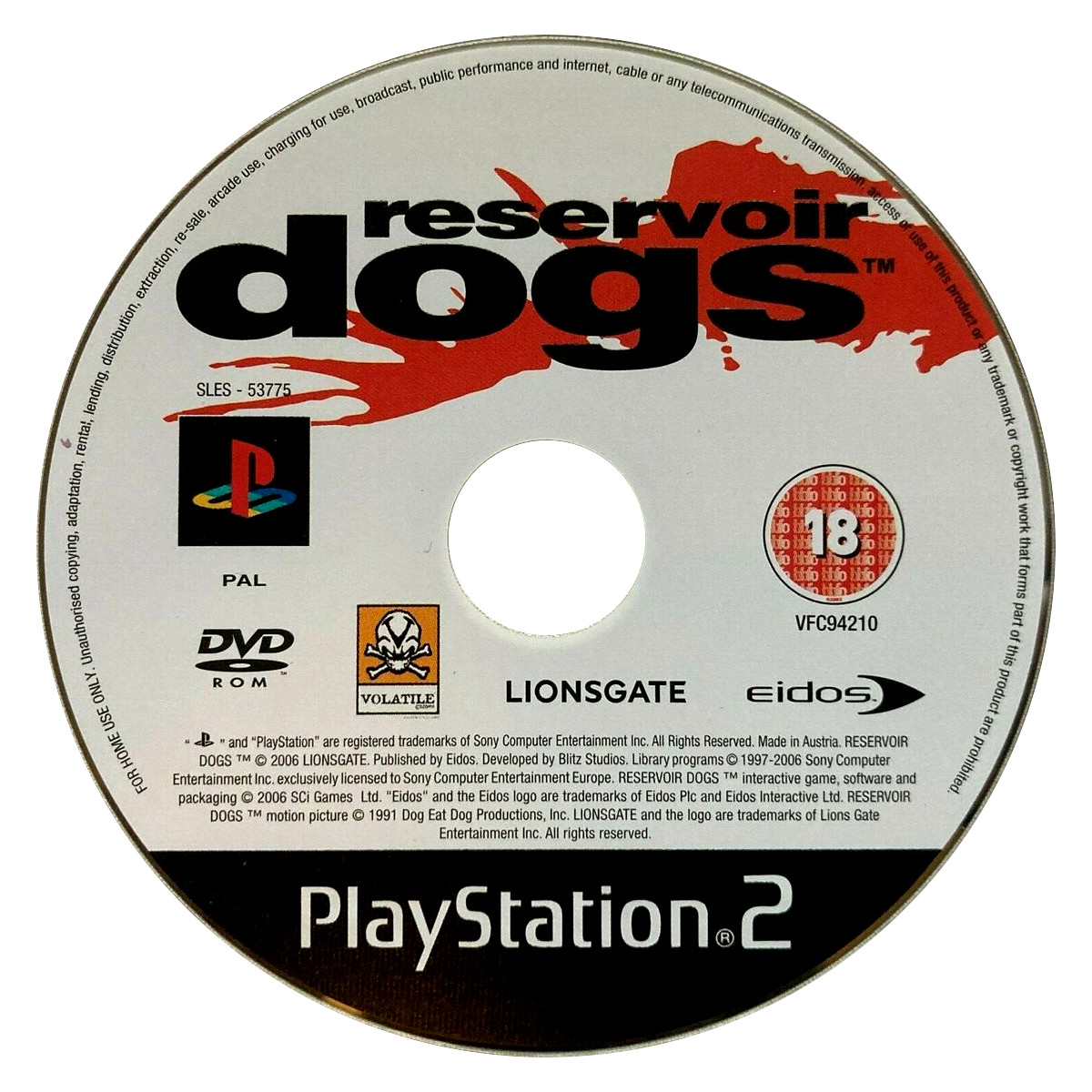 PS2 - Reservoir Dogs, pouze disk - PSko.cz