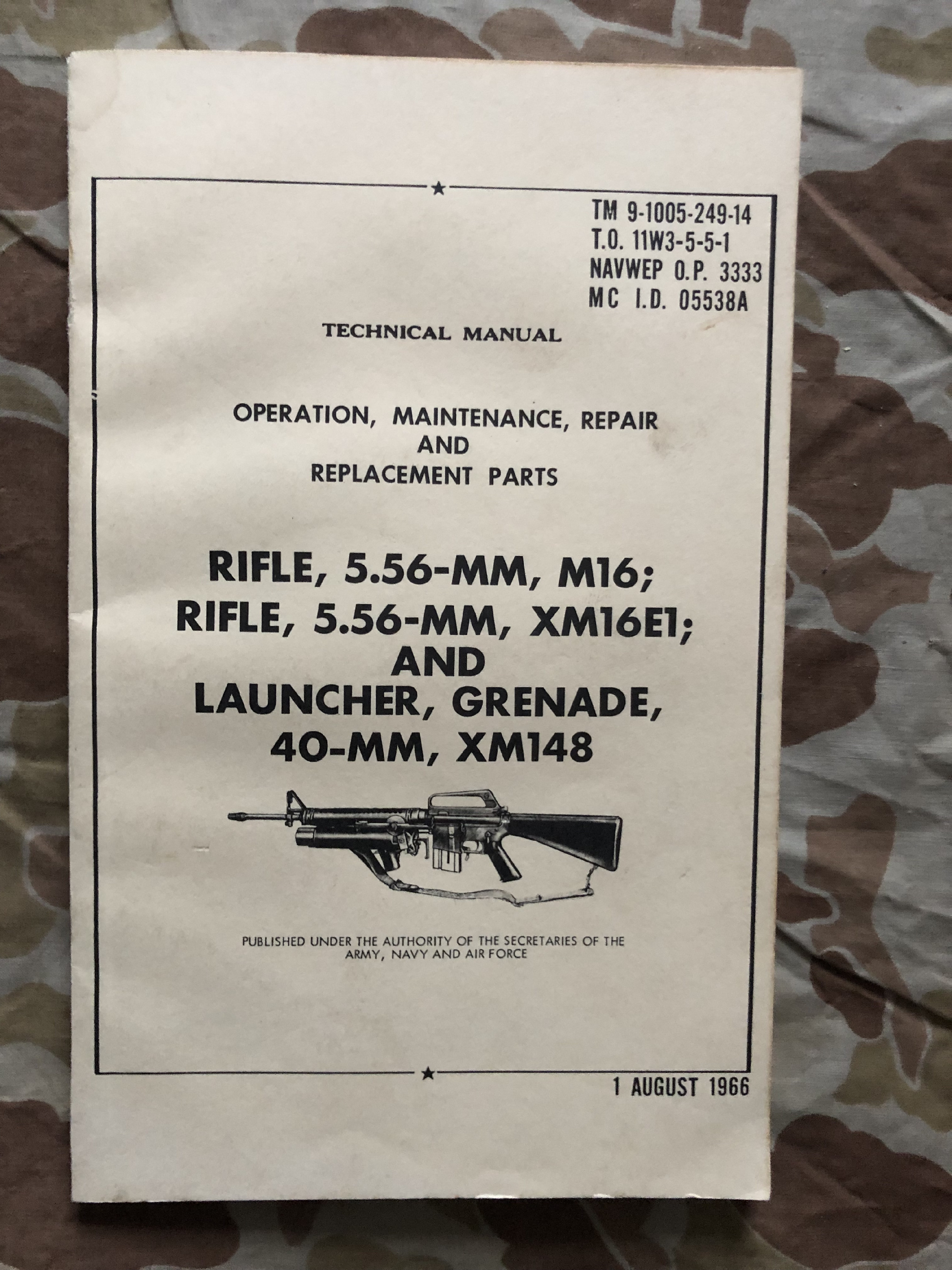 Manual Rifle, 5.56-MM, M16 Rifle, Launcher Grenade XM148 - PX Monkey