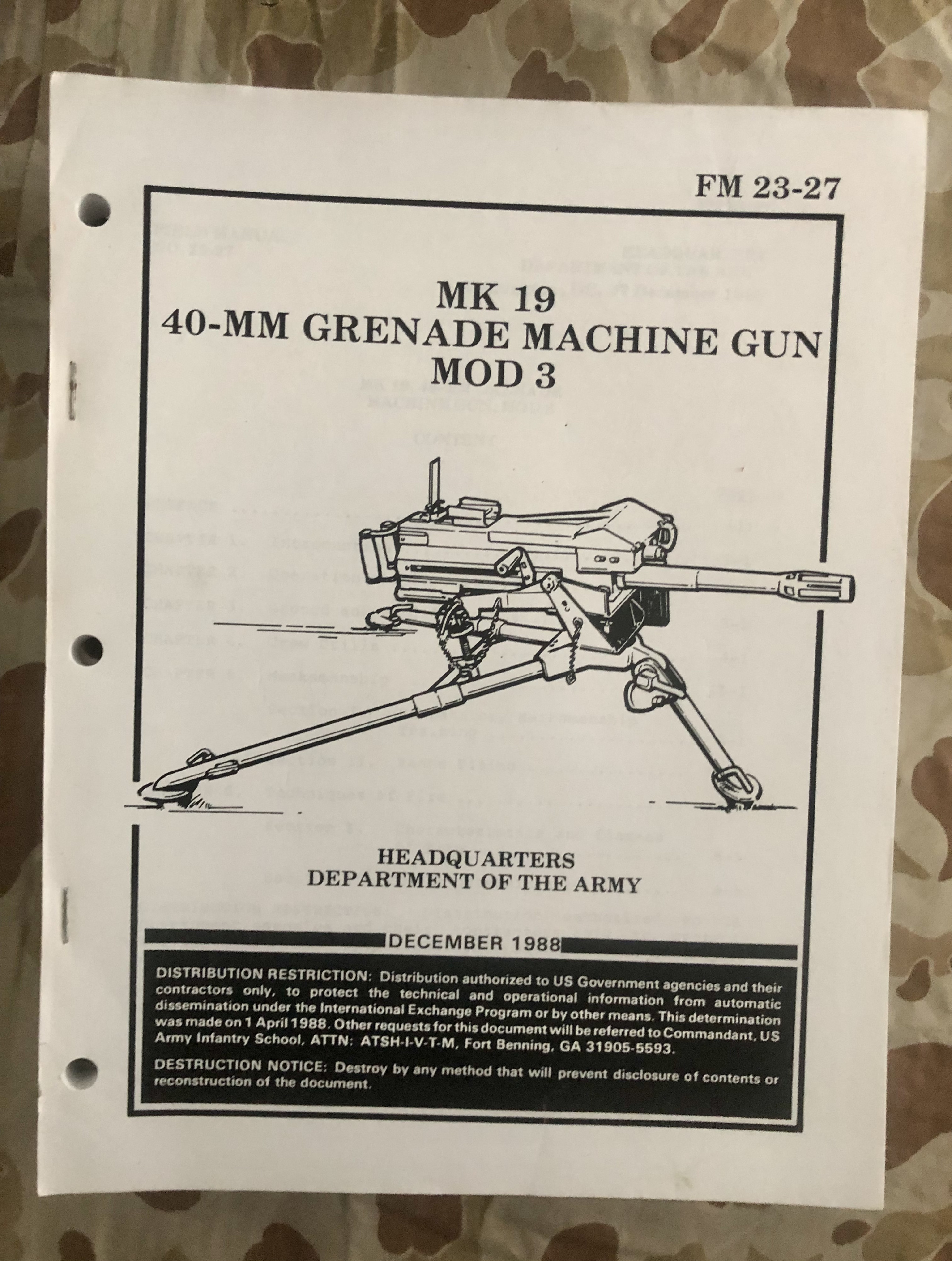 Manuál MK 19 40mm Grenade Machine Gun Mod 3 - PX Monkey