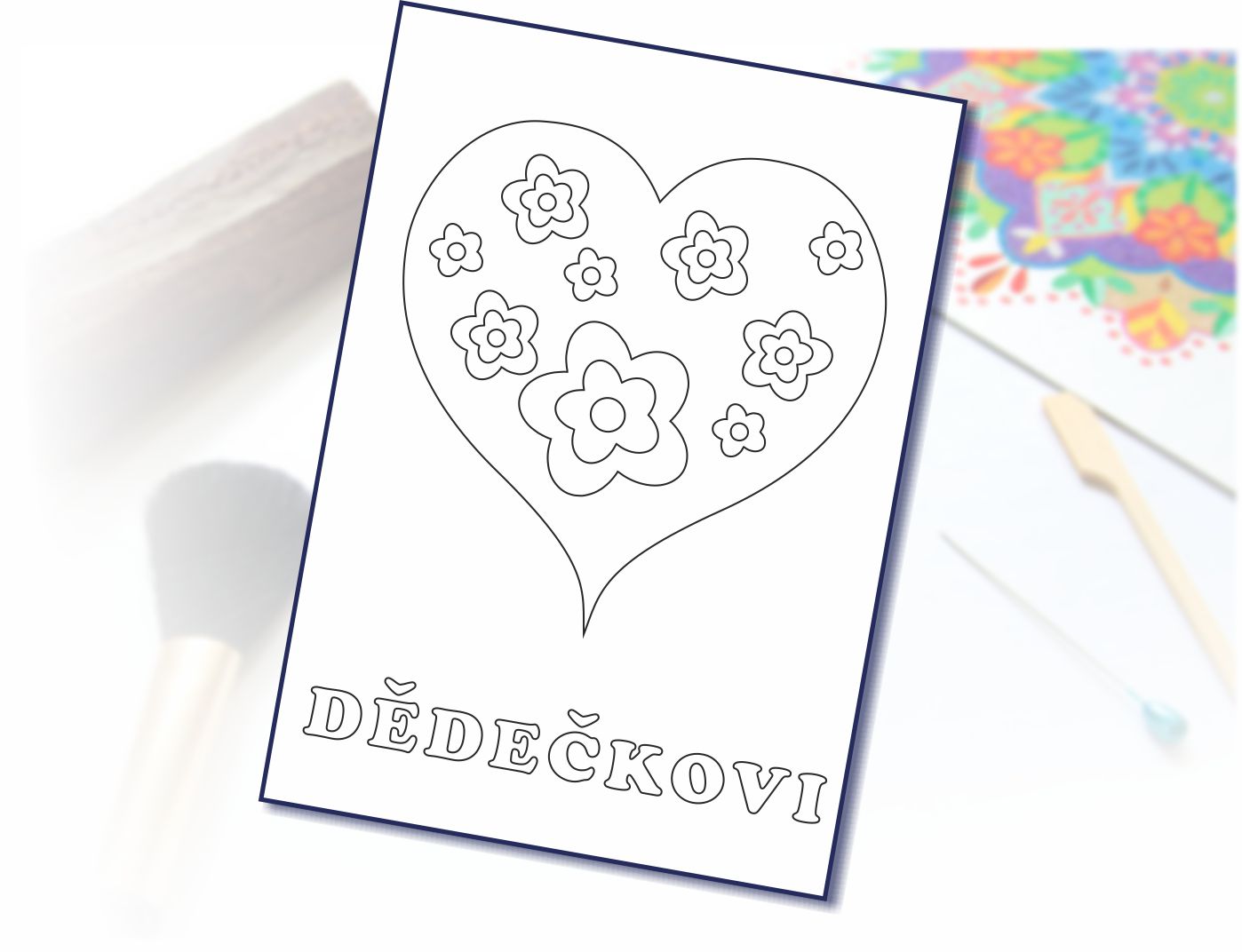 Šablona na pískování srdíčko dědečkovi - Radost v písku