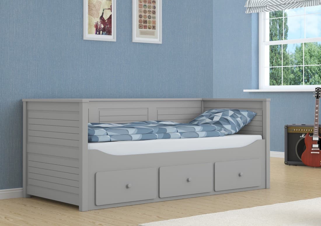 Rozkládací postel s úložným prostorem - Melani duo - šedá - Relax-postele.cz