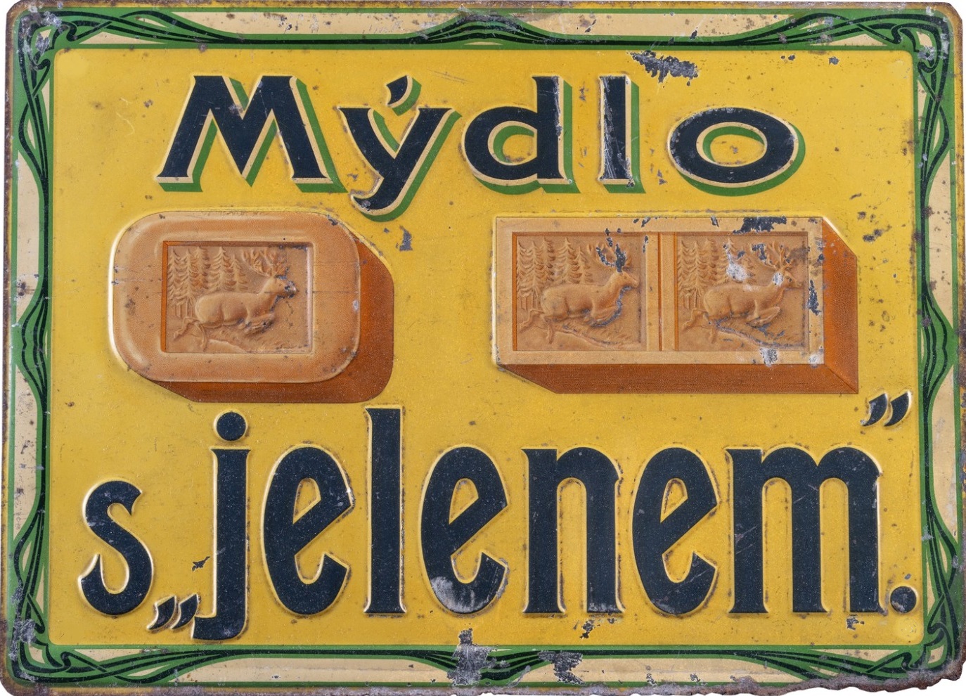 Plechová retro cedule / plakát - Mýdlo s jelenem - retro-darky.cz