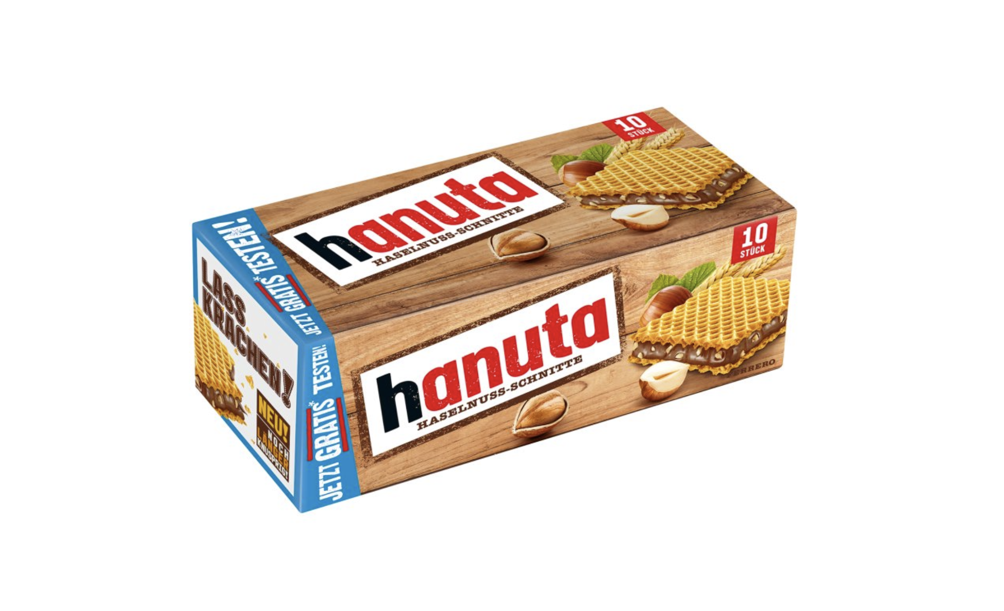 Ferrero Hanuta 10 kusů oplatek s lískovými oříšky, 220g | Risesnu.cz