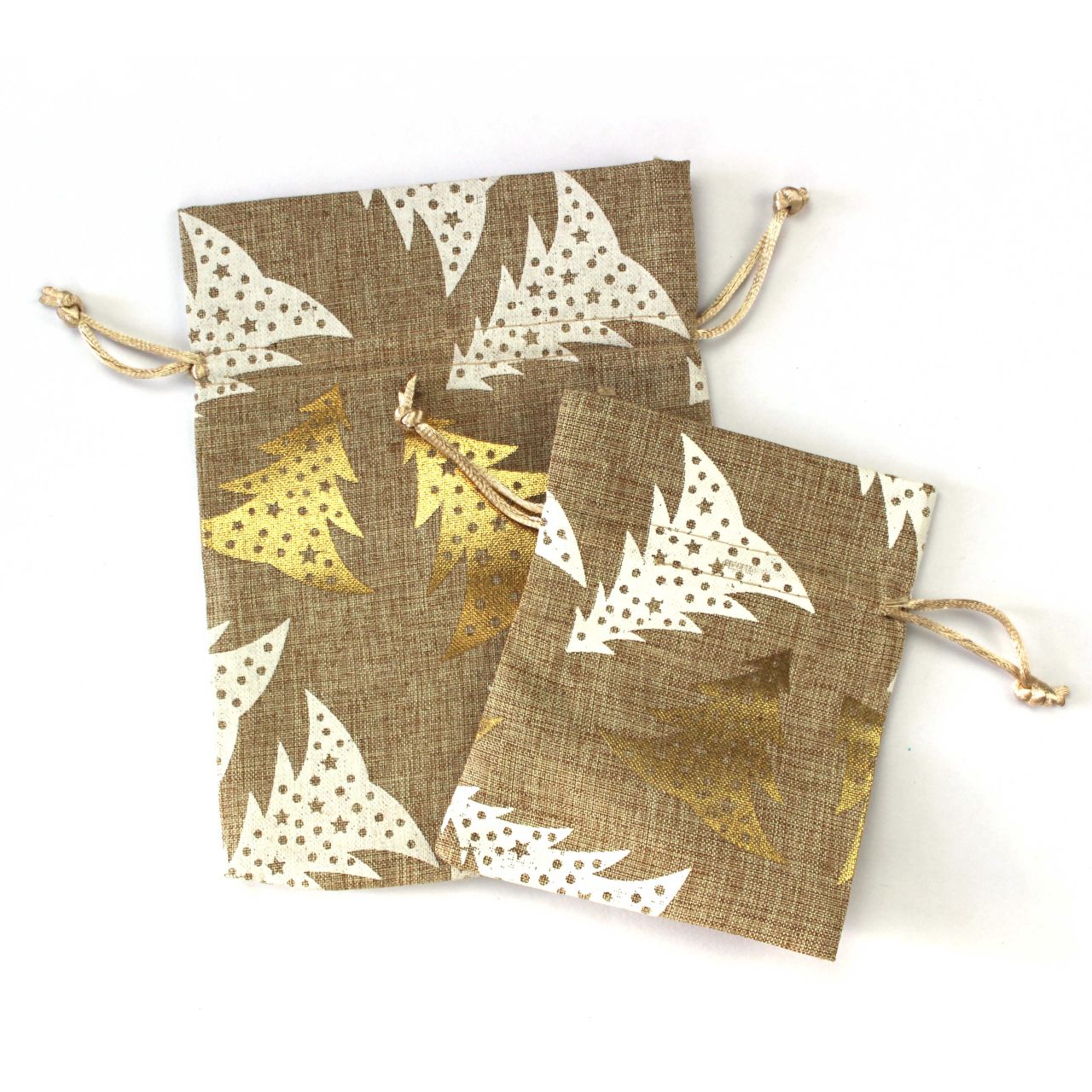 Dárkový pytlík velký stromy bílozlat - Korálkárna Rooya
