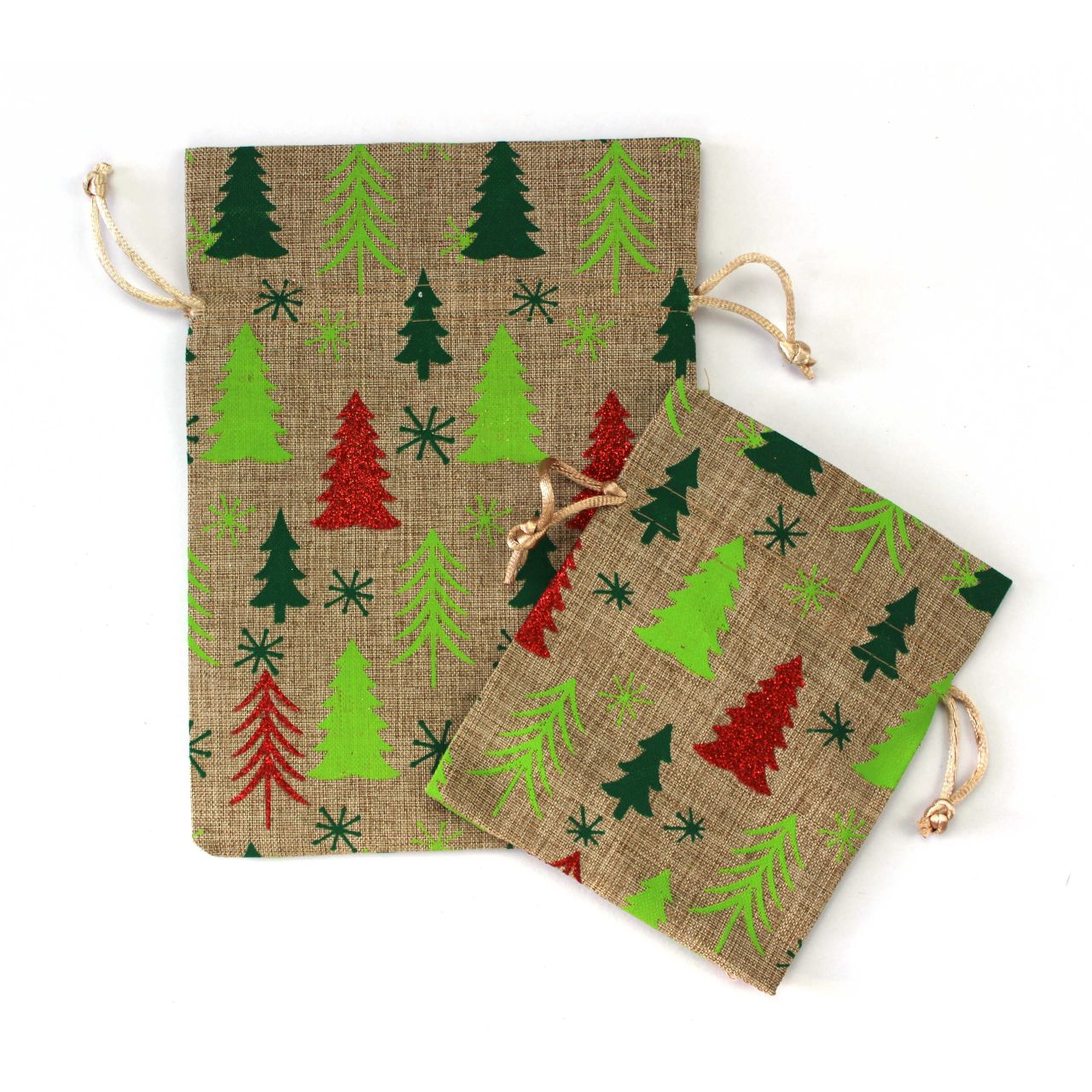 Dárkový pytlík velký stromy vánoční - Korálkárna Rooya