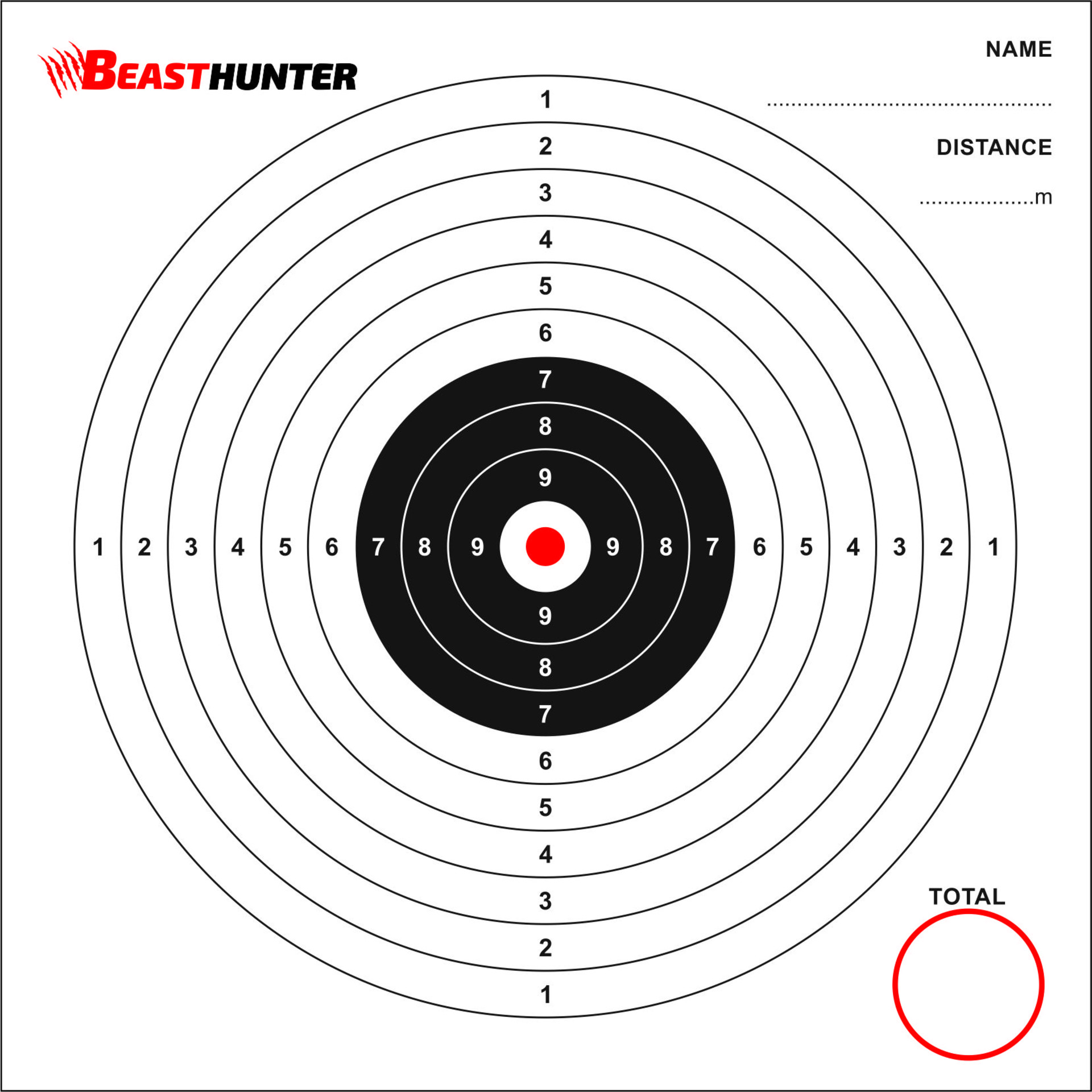 Beast Hunter 17x17 cm Paper Targets – 100 Pack | rprshop.cz