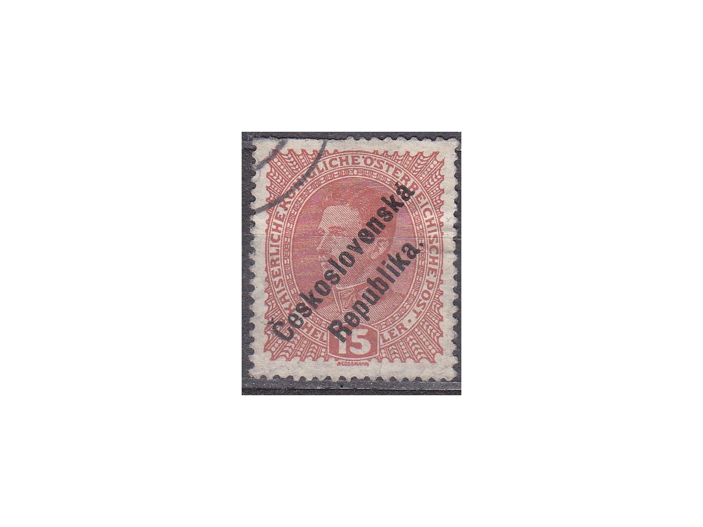 Levec, 15h Karel, přetisk ČESKOSLOVENSKÁ REPUBLIKA, razítkované - Sbírám.cz