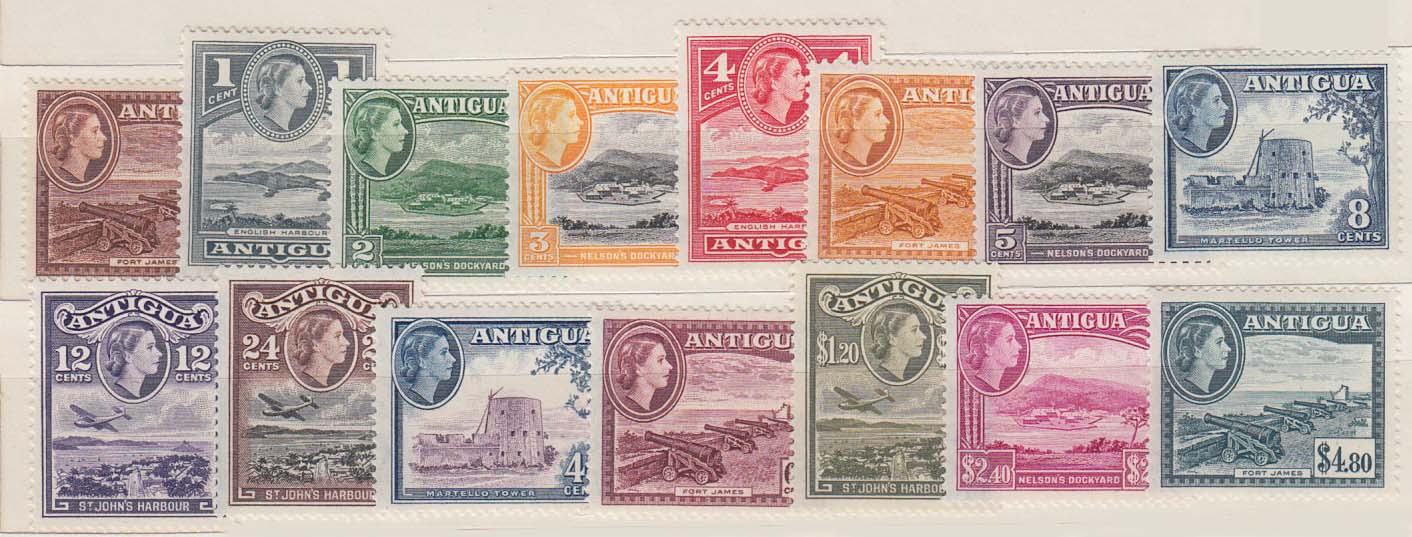 Antigua, 1953, 1/2C-4.80Dolaru série Elisabeth, ** - Sbírám.cz