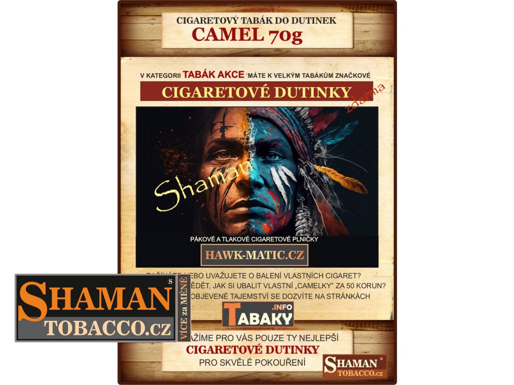 5x Camel 70g cigaretový tabák (350g) - SHAMANTOBACCO.cz