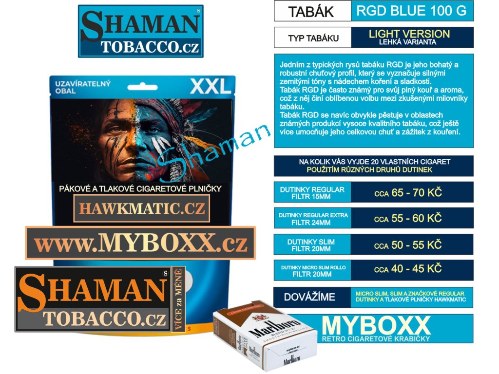5x RGD Blue 100g cigaretový tabák (500g) - SHAMANTOBACCO.cz