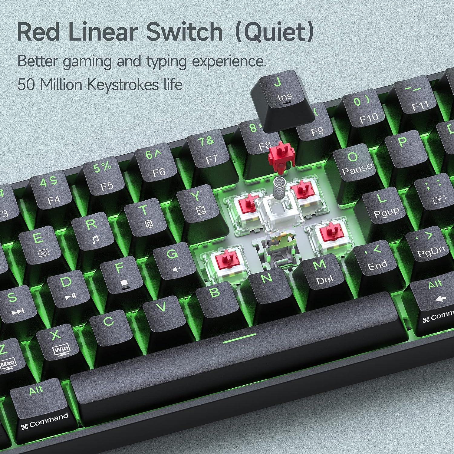 DIERYA DK61SE 60% mechanická herní klávesnice, LED, Red Switch | Aukro