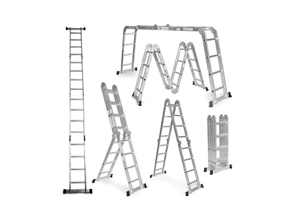 IGOTREND, kloubový žebřík 4x4 víceúčelový, nosn. 150kg, hliník 1,2mm - e-shop Marex Trade s.r.o.