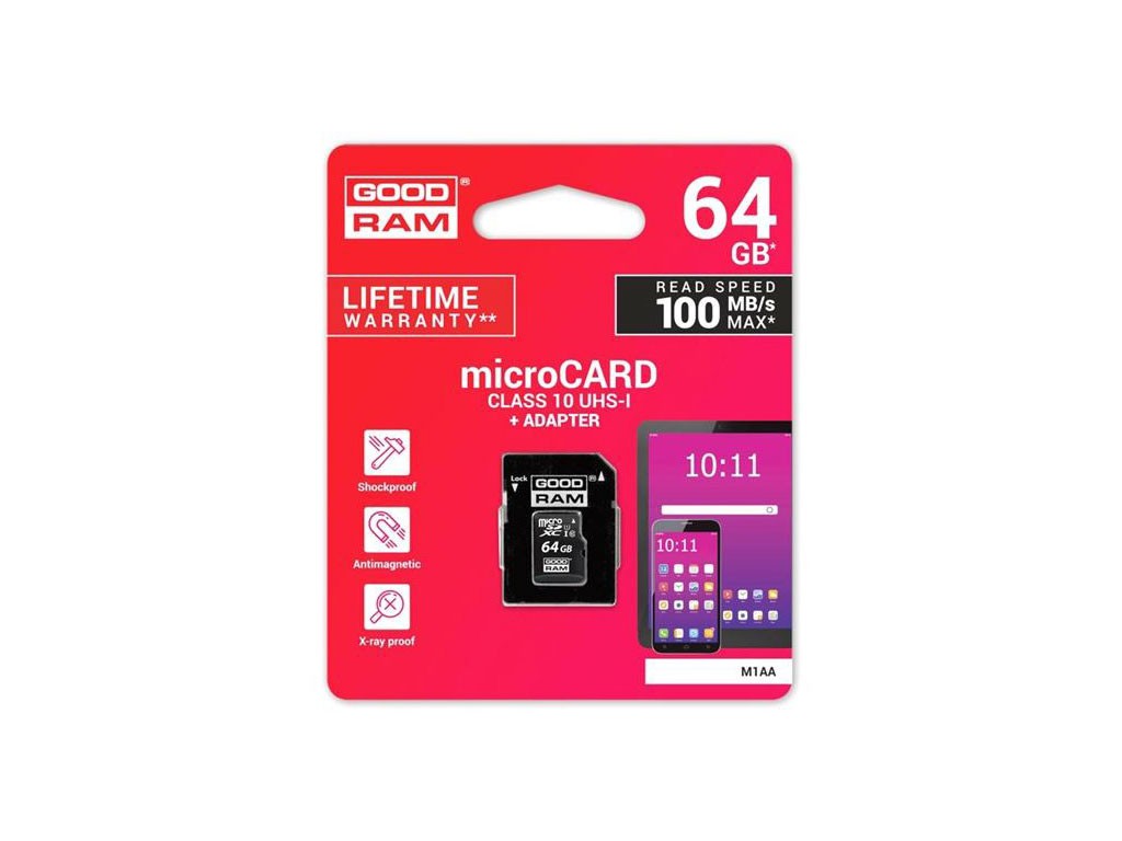 Paměťová karta micro SD 64 GB GOODRAM Class 10 - Sirius-Zlin.cz