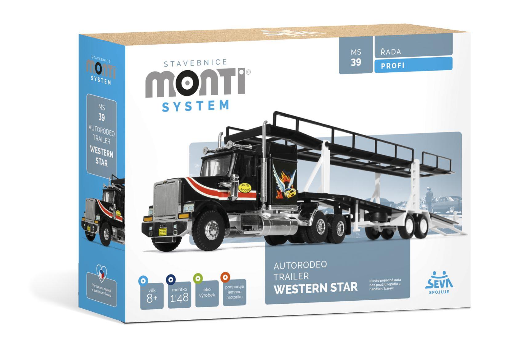 Stavebnice Monti System MS 39 Autorodeo Trailer Western star 1:48 v krabici 32x20x7,5cm - Hračky ...