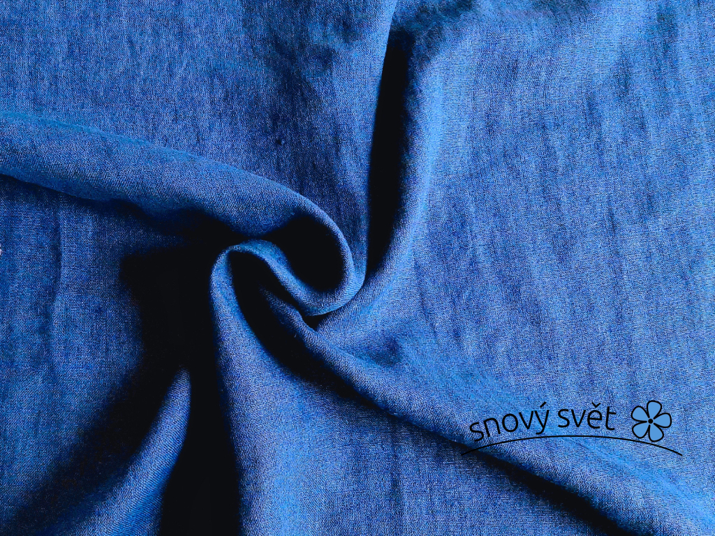 Lněná látka měkčená královská modrá - 2. jakost - Snový svět s.r.o.