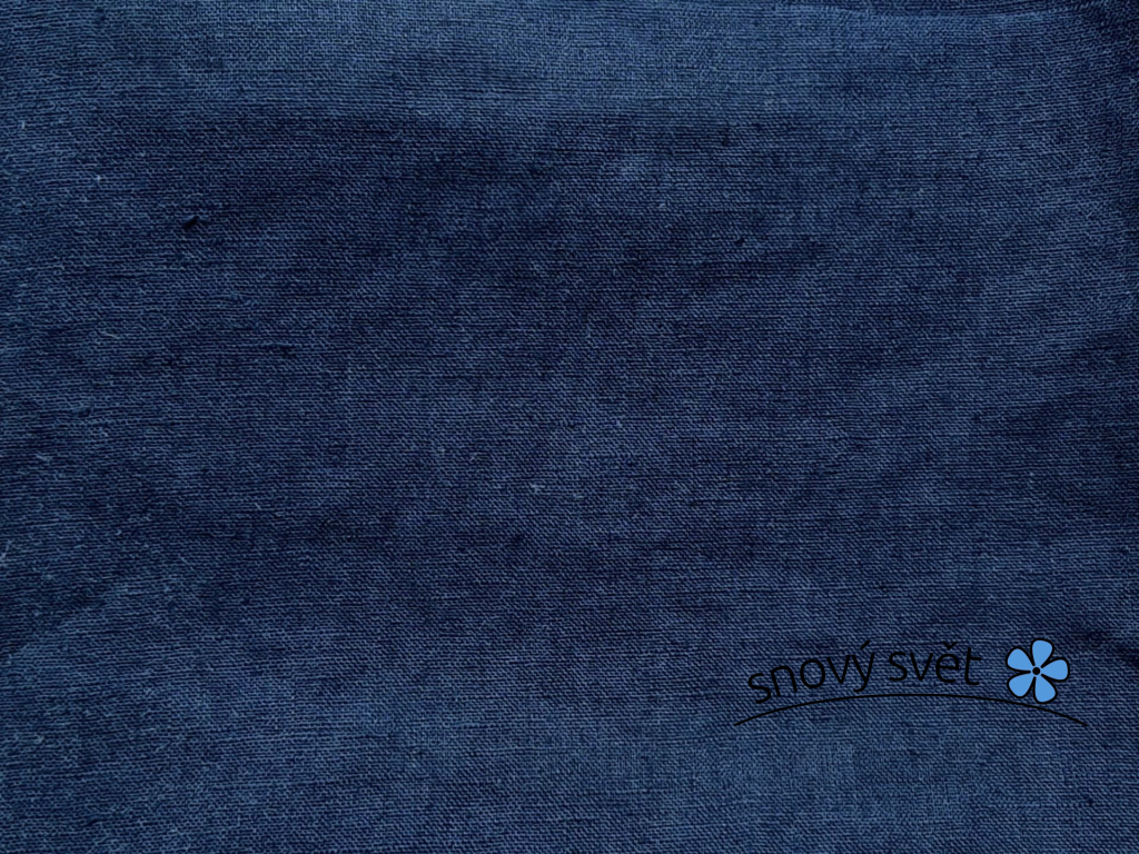 VZOREK - Lněná látka měkčená indigo modrá - 2. jakost - Snový svět s.r.o.
