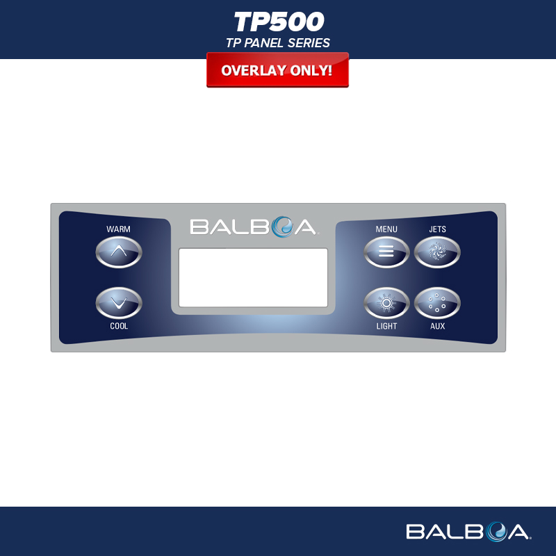 Balboa control panel TP500 - label/ sticker - Spa Components