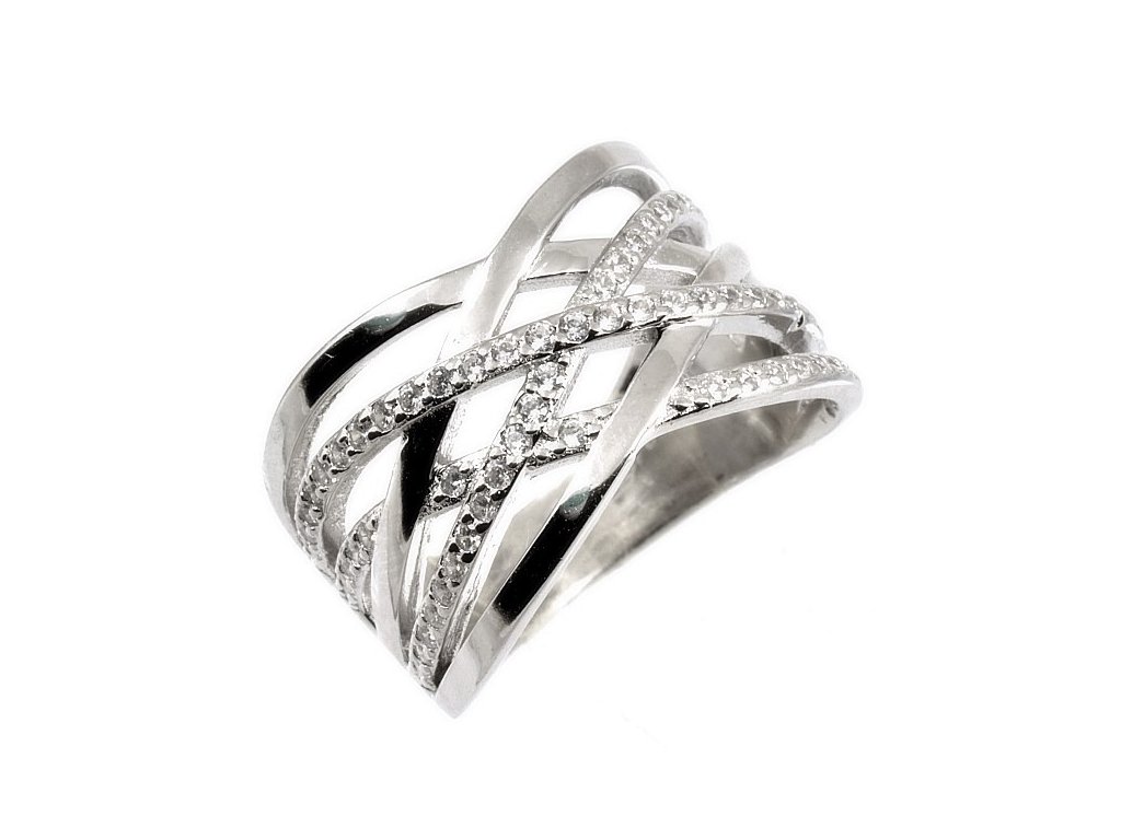 Stříbrný dámský široký prsten 1817 - ŠPERKY-NM