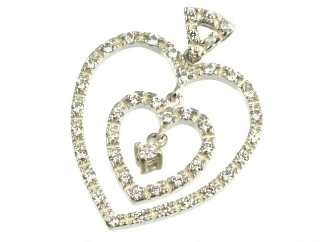 Zlatý přívěsek 321 srdíčka se zirkony - ŠPERKY-NM