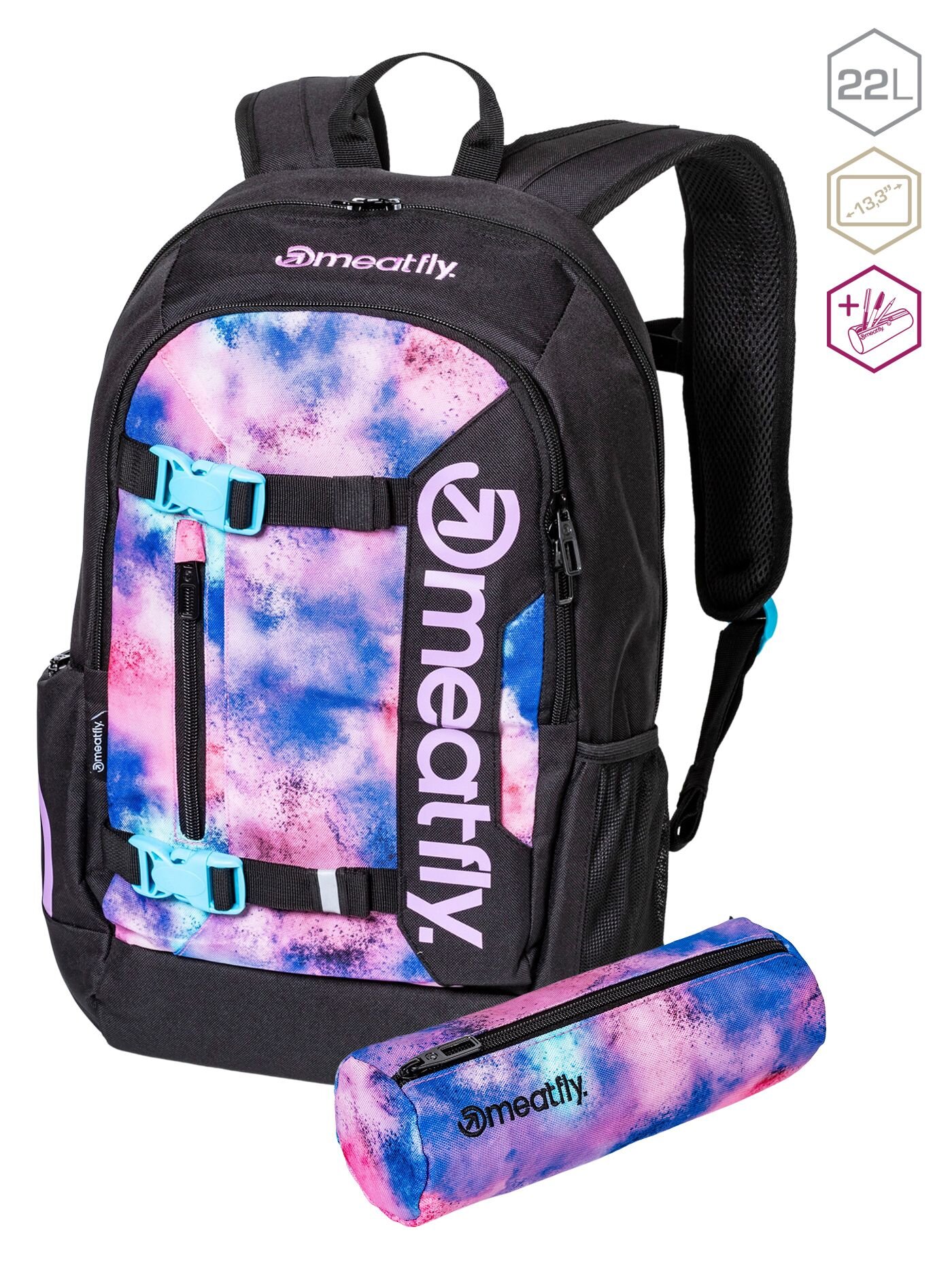 Meatfly Batoh Basejumper - Peach Aquarel - 22 L + PENÁL ZDARMA PENÁL ...