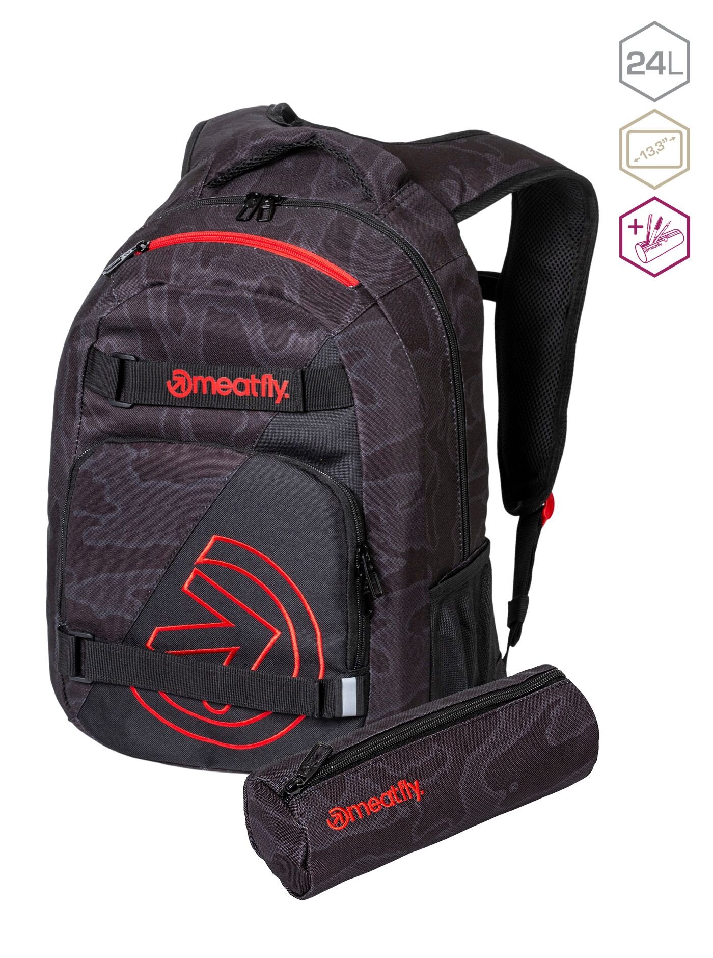 Meatfly Batoh Exile - Morph Black - 24 L + PENÁL ZDARMA + PENÁL ZDARMA ...