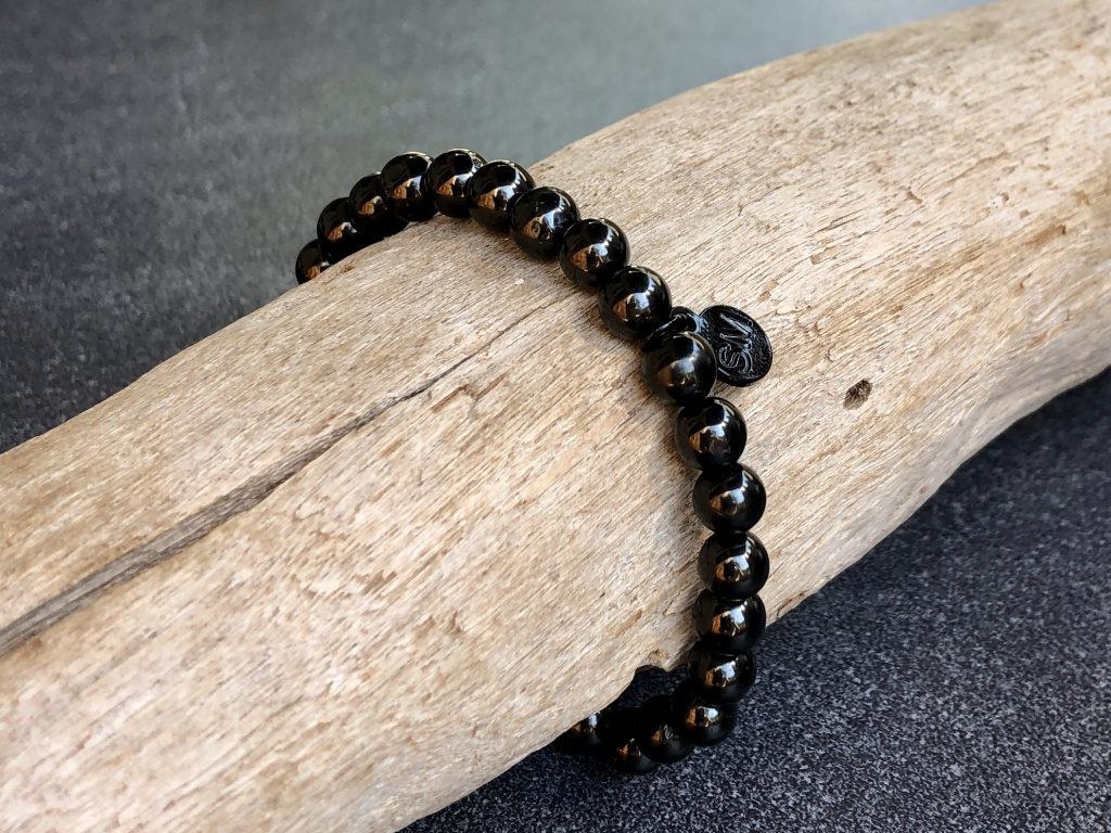 Gagát náramek - kulička 6 mm