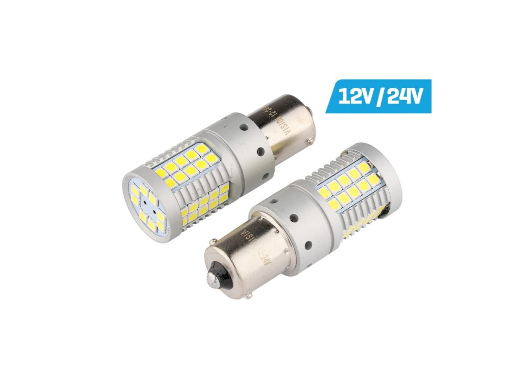 2ks LED 12V/24V 21W BA15s čirá CANBUS - Svět žárovek