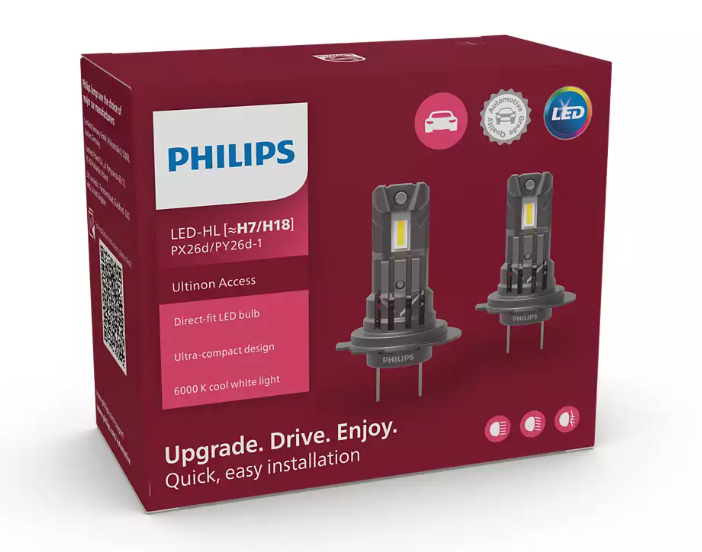 LED H7/H18 12V 16W PX26d/PY26d-1 PHILIPS Ultinon Access 2500 2ks - Svět ...