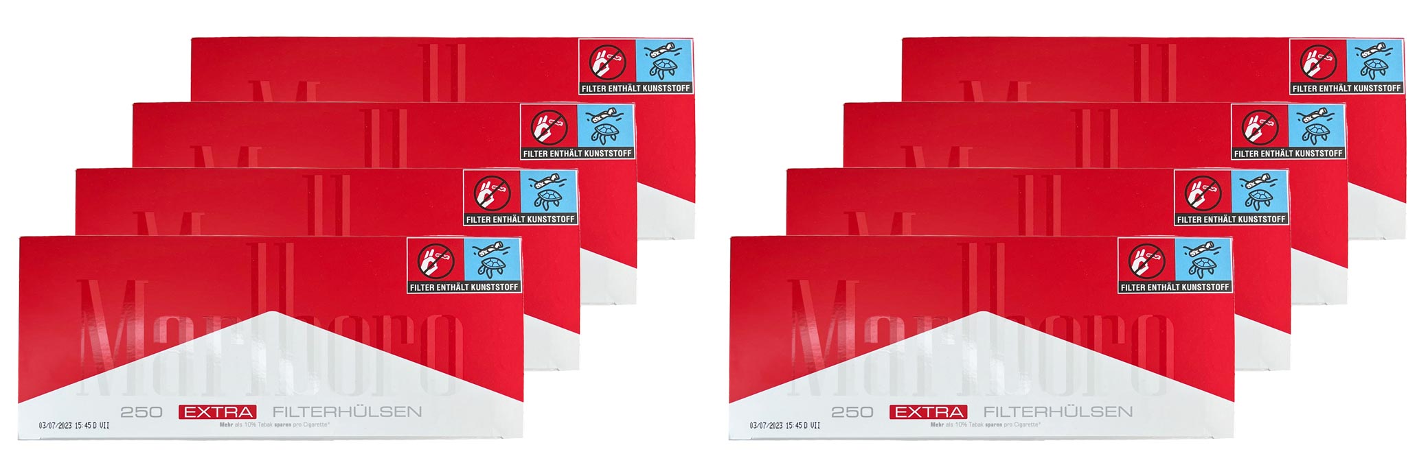 8x Dutinky EXTRA MARLBORO RED 250ks - filtr 24mm! - www.TABAKY.com