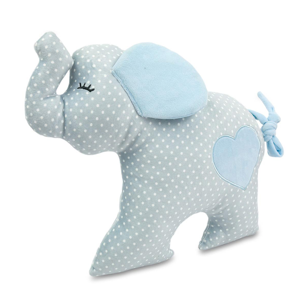Plyšák-polštářek slon z mikrospandexu, 30cm, modrý - Tegatex