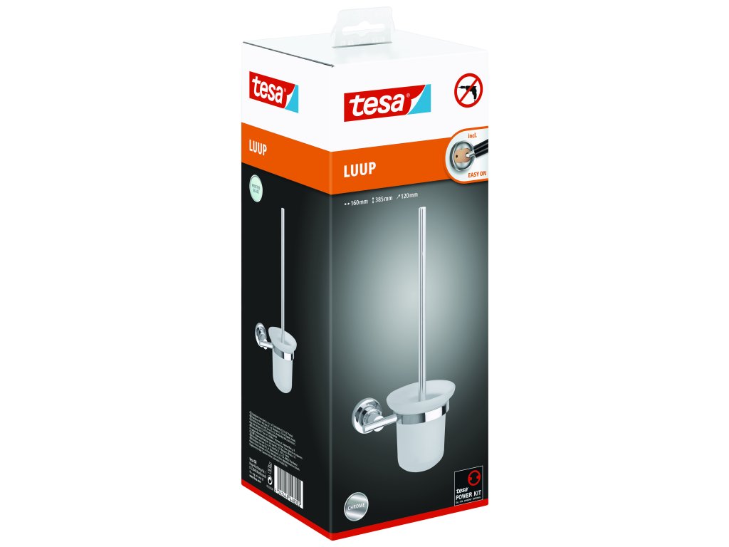 Souprava Wc štětky S Držákem Tesa® Luup 385 Mm X 160 Mm X 120 Mm