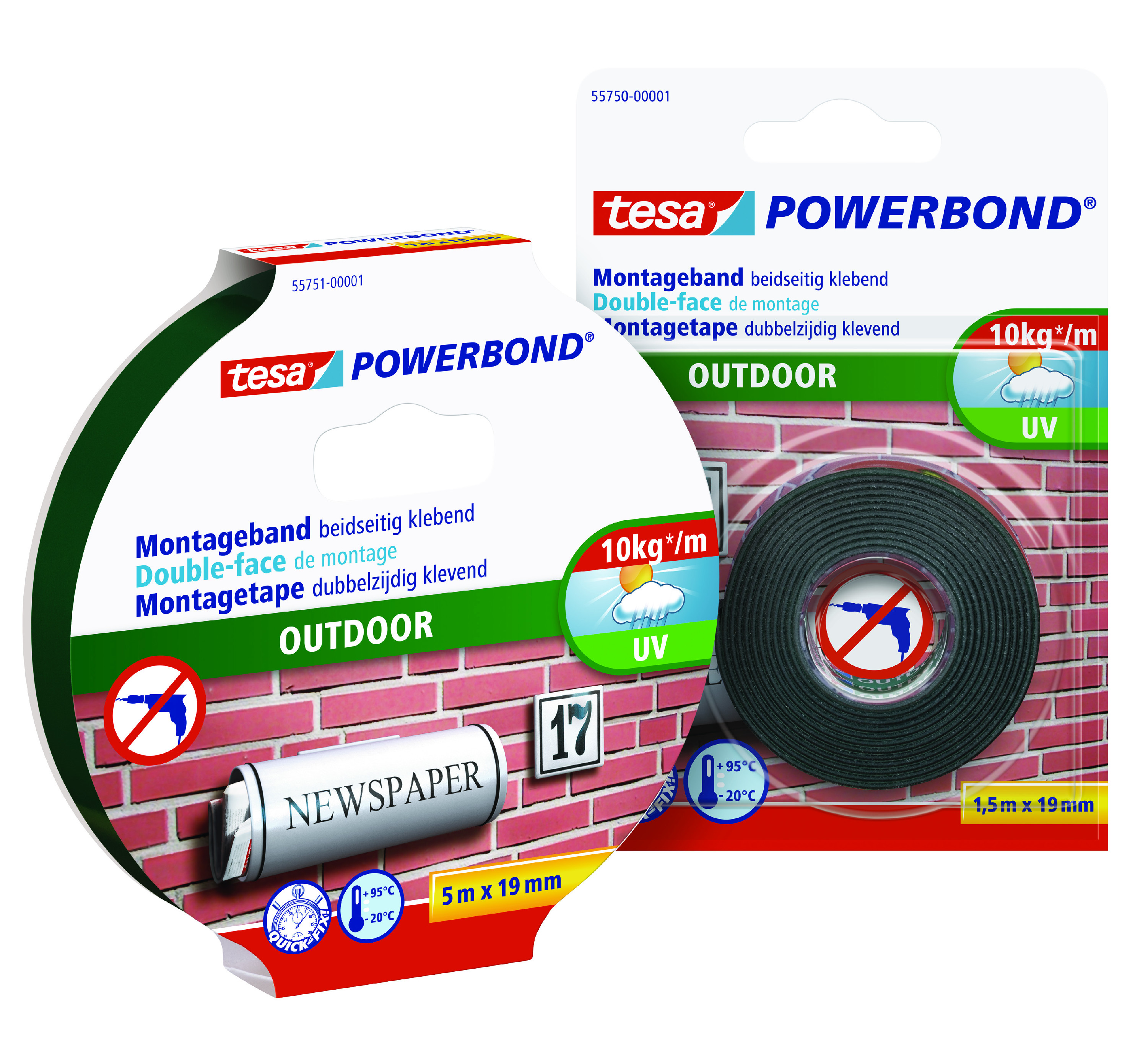 Montážní páska tesa® Powerbond OUTDOOR – exteriér, průsvitná - Tesa-Shop.cz