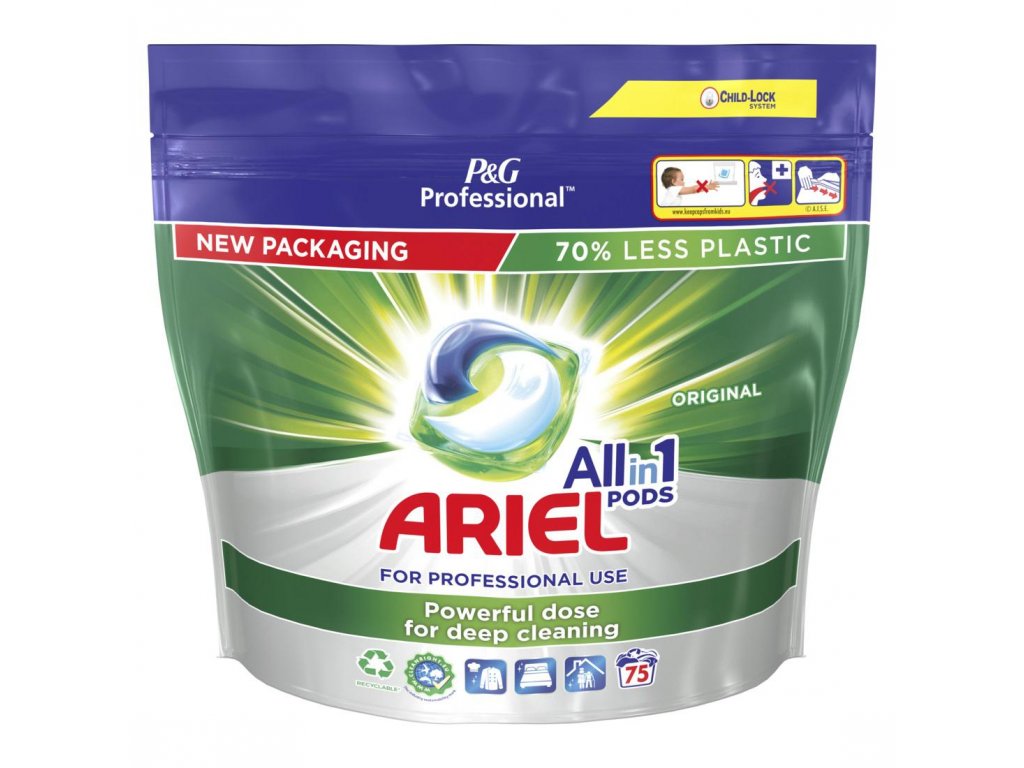 Ariel Professional Pods Universal 3v1 XXL kapsle na praní 75ks ...