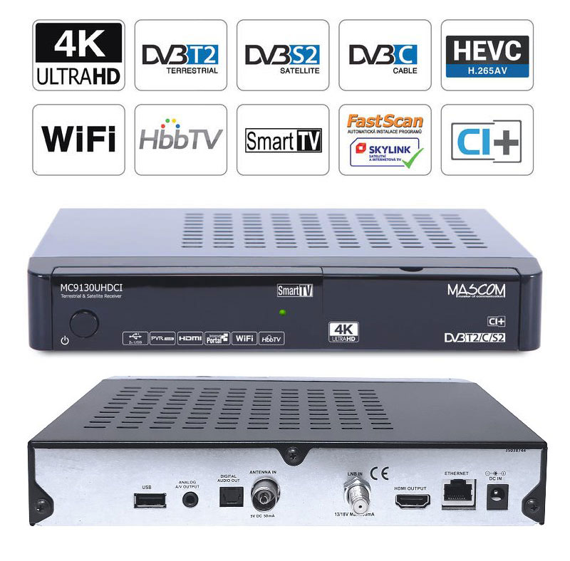 Mascom MC9130 UHDCI Combo + Poukaz LEPŠÍ.TV včetně HBO v hodnotě 399Kč ...