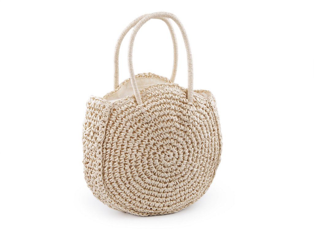 Háčkovaná kabelka z rafie - lýka se zipem 33x37 cm - Tvorboshop