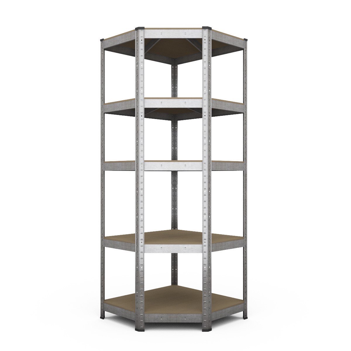 Kovový regál ECONOMY rohový 180x90x40 5 police - pozinkovaný - TvujRegal.cz